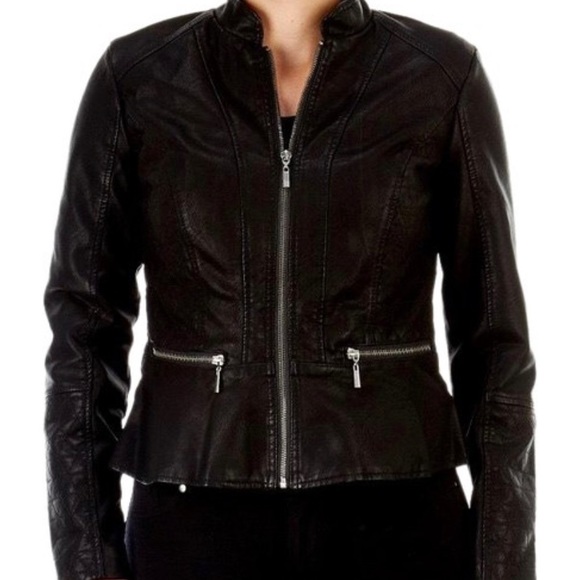 Baccini | Jackets & Coats | Baccini Faux Leather Woman Motto Jacket ...